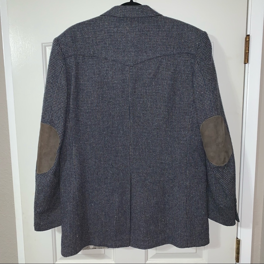 Vintage Tweed Wool Western Elbow Patch Coat - Gem